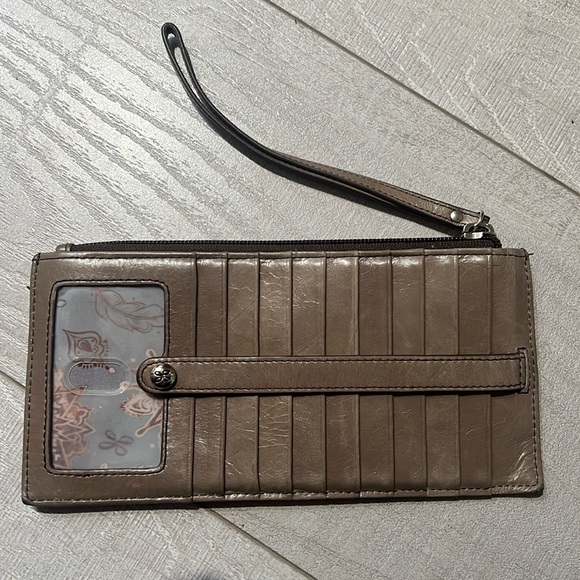 HOBO | Bags | Hobo Brand Taupe Long Card Wallet With Wrist Strap | Poshmark